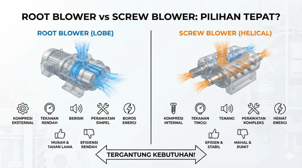 Perbedaan Root Blower vs Screw Blower: Mana Pilihan Tepat ...